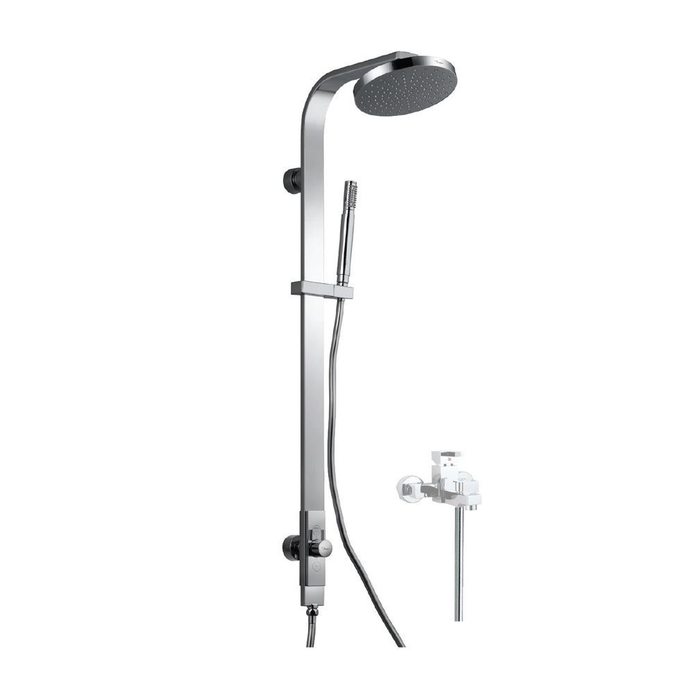 Exposed Flat Diverter Shower Pipe Kit with Shower in South Africa | Jaquar